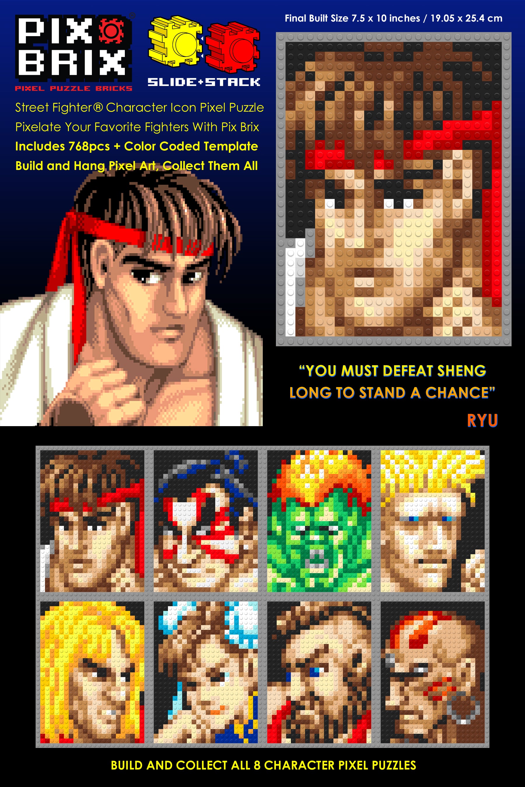 Street Fighter Ryu 3D Figurine – Iconic Pixel Building Kit