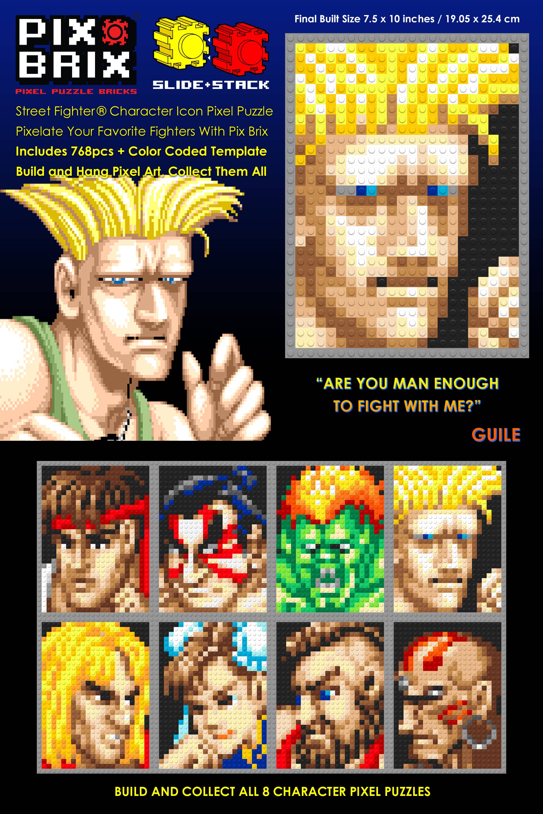 Street Fighter® Guile Pixel Puzzle Build Set