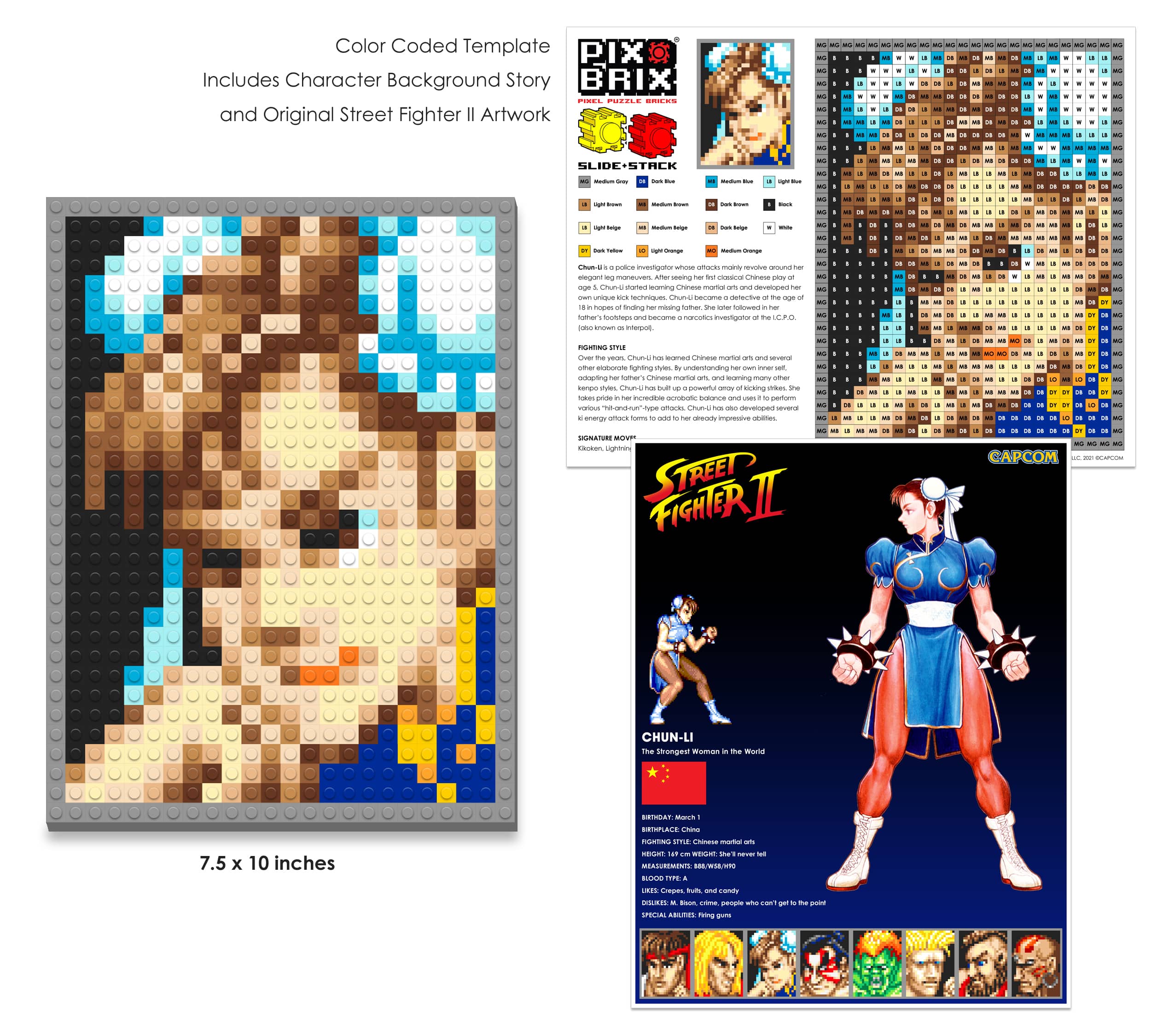 Assemble Chun-Li from Street Fighter with 768-Piece Set