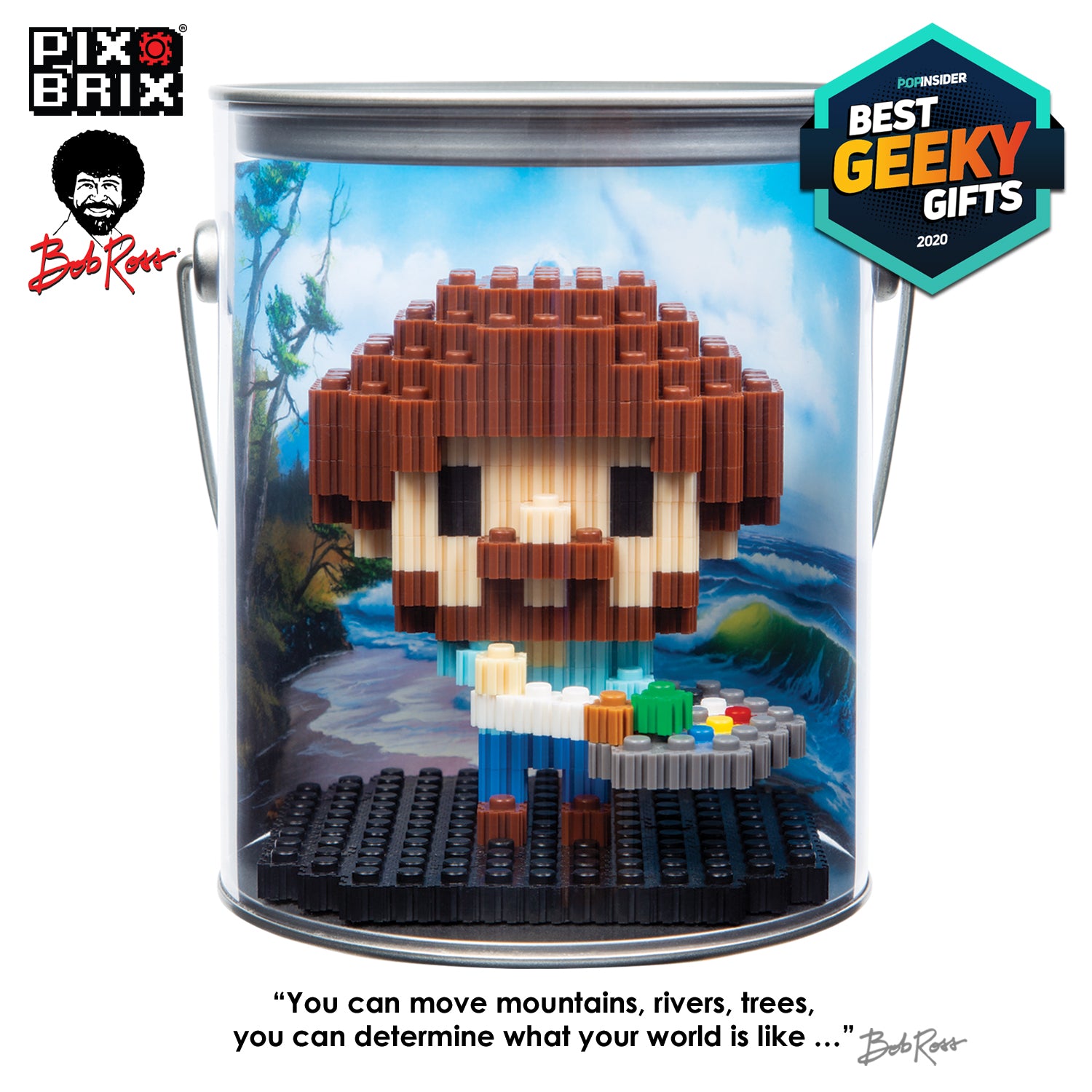 Build officially licensed Pix Brix Bob Ross Pixel Blocks