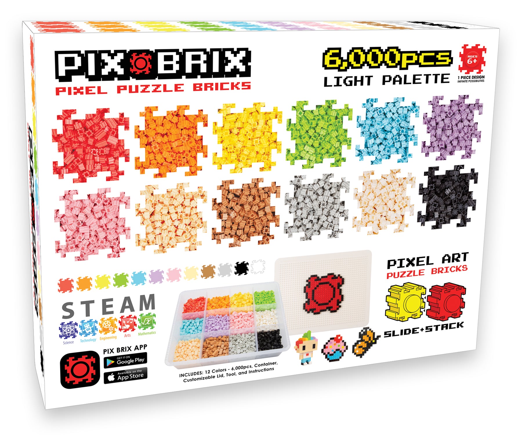 6000pc Pix-Brix Container Light Palette