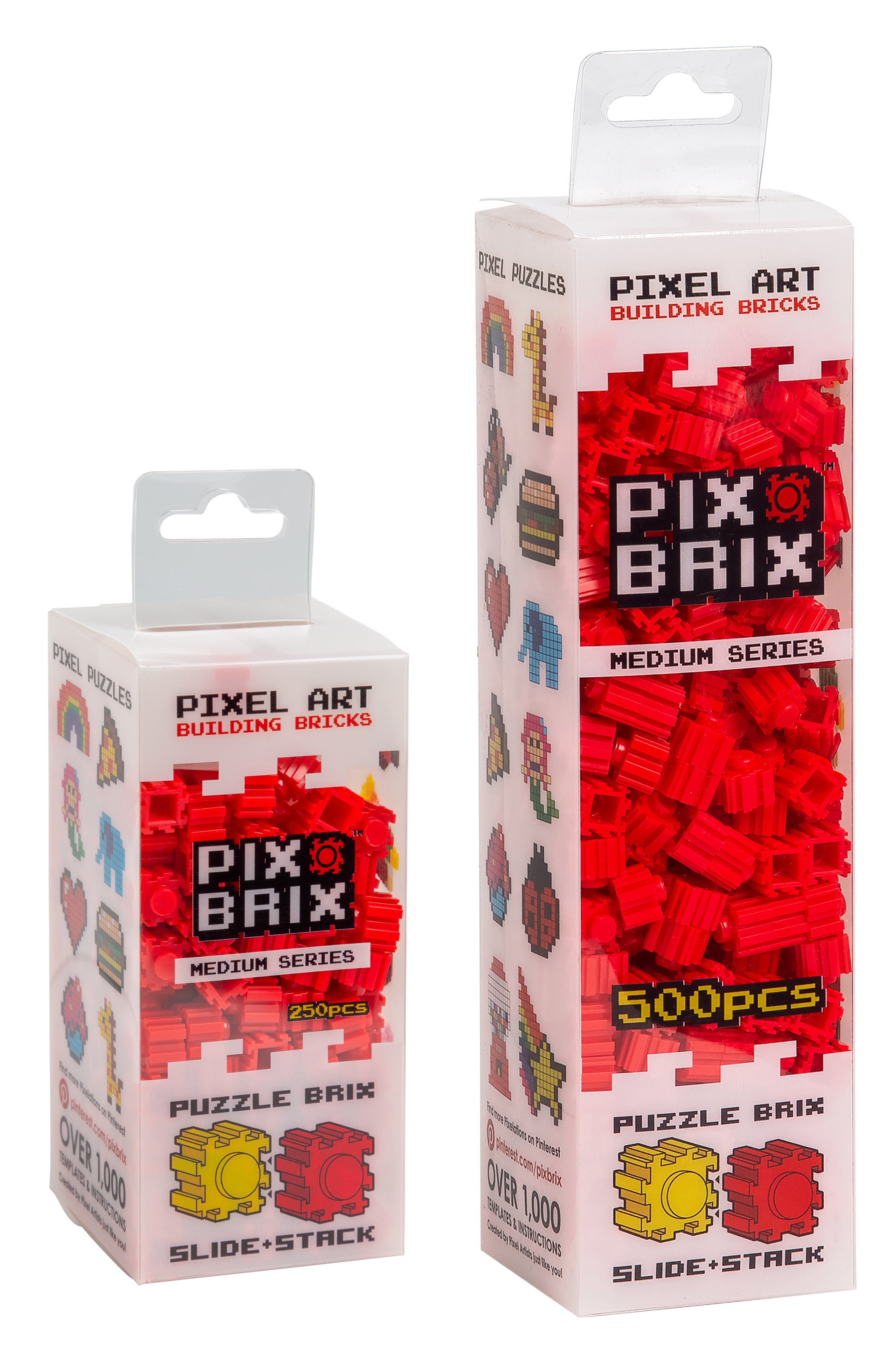 Medium Red Pix-Brix Set - 250 or 500 Building Bricks Set