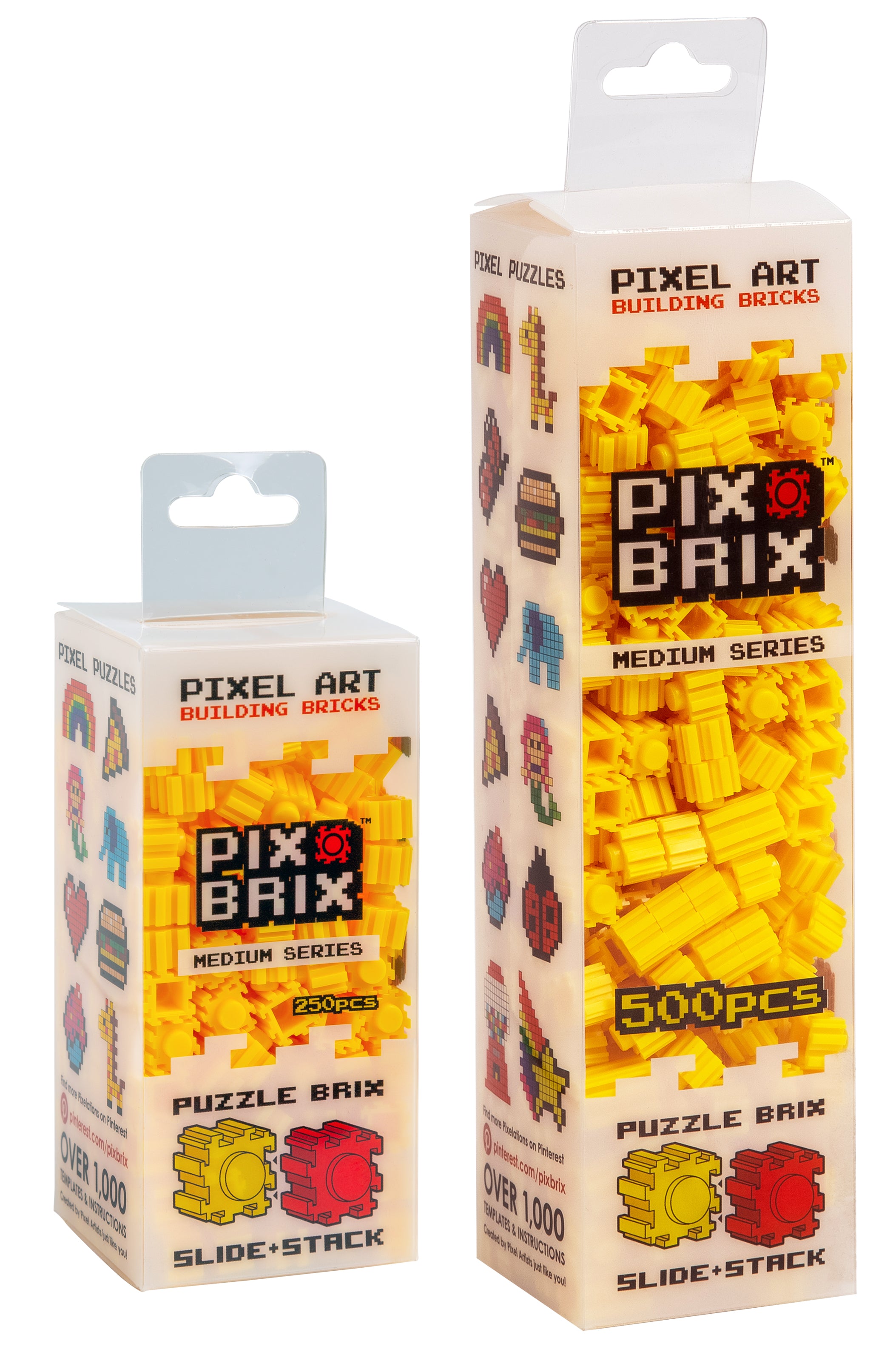 Medium Yellow Pix-Brix Set - 250 or 500 Building Bricks Set