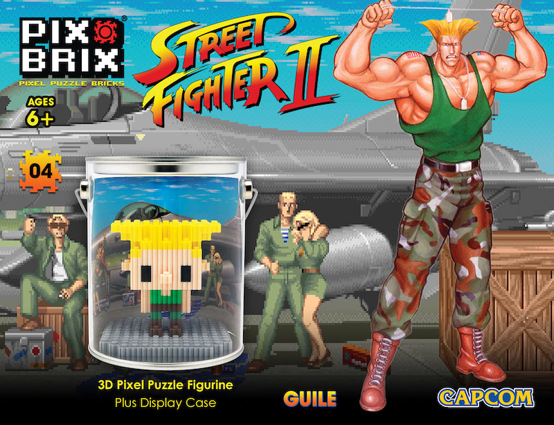 Street Fighter Guile 3D Figurine – Pixel Art Building Kit
