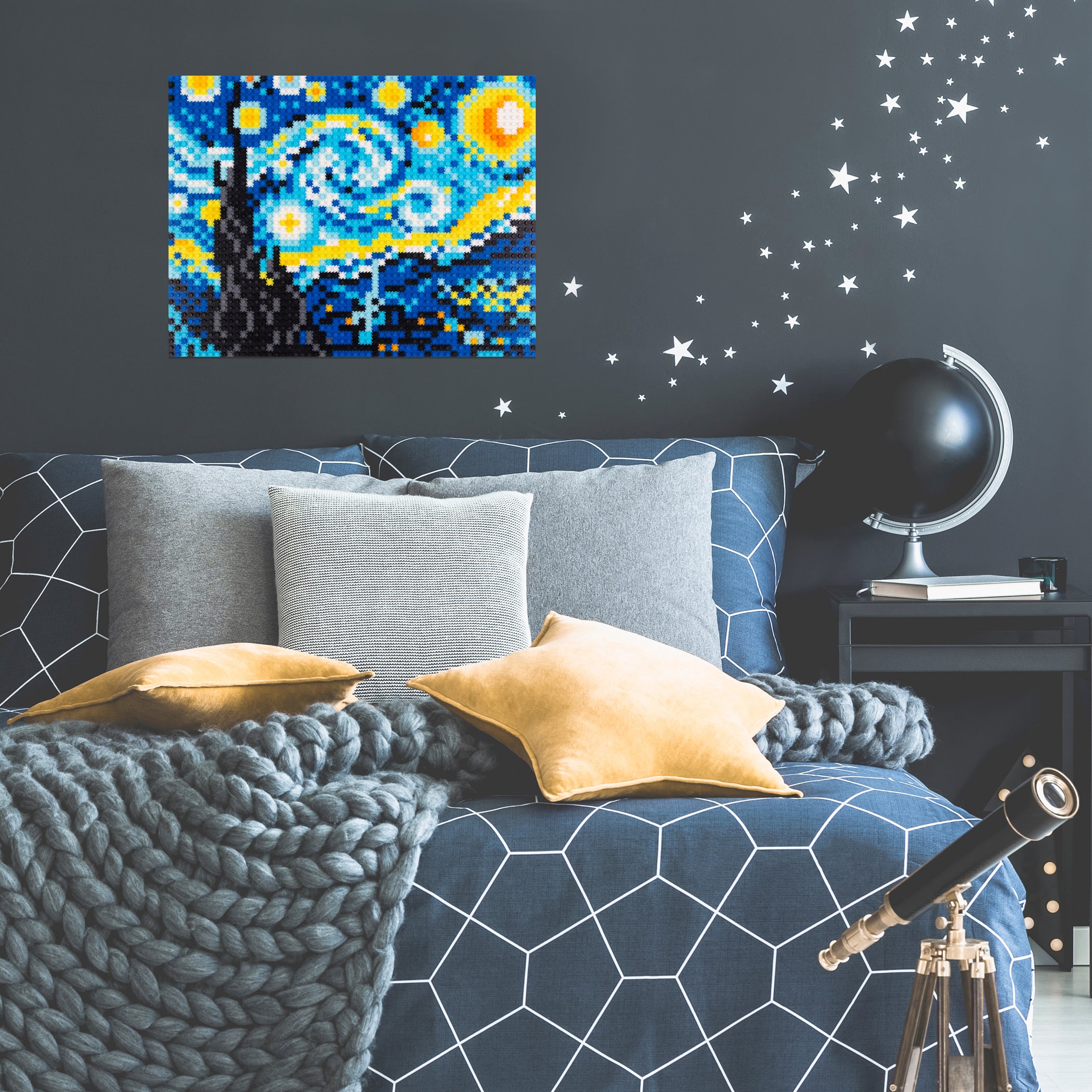 Enjoyable Starry Night Pixel Puzzle - Start Pixelating Now!